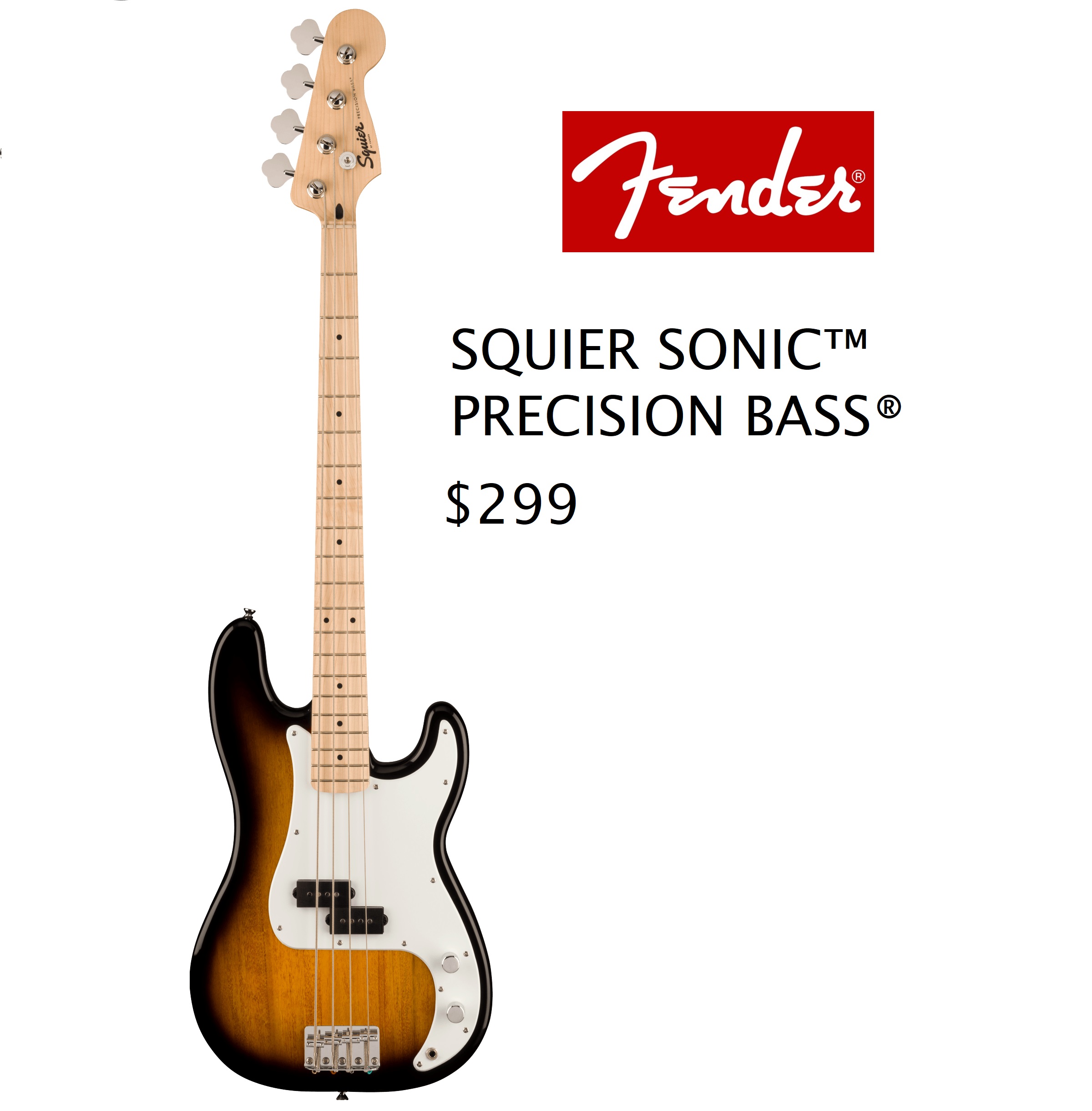 Squier Sonic Precision Bass Guitar – Murphy's Music