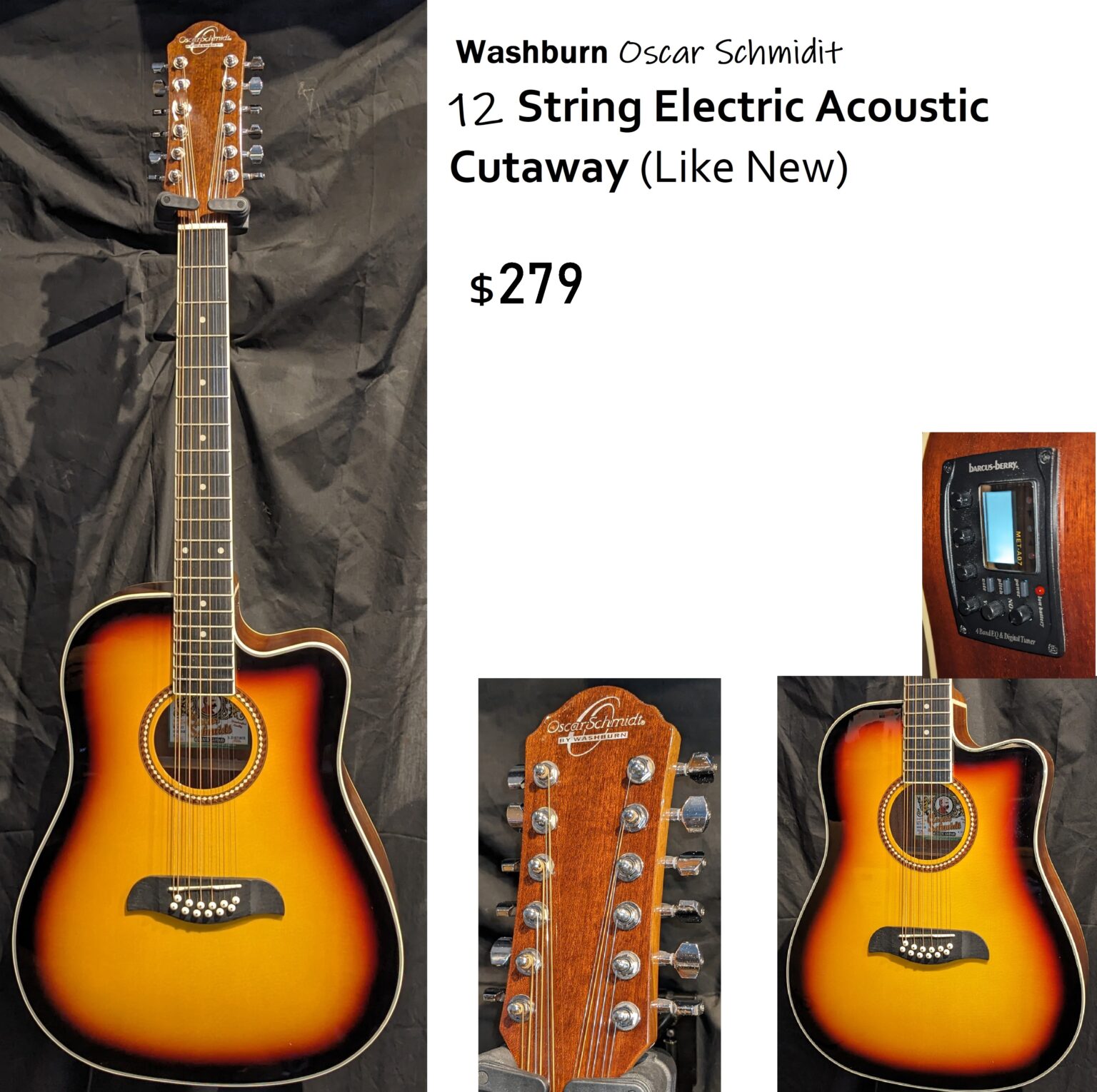 Washburn Oscar Schmidt 12-String Acoustic Electric (used) – Murphy's Music